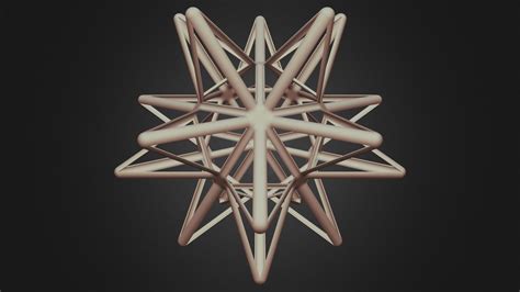 Wireframe Shape Great Stellated Dodecahedron Buy Royalty Free 3d