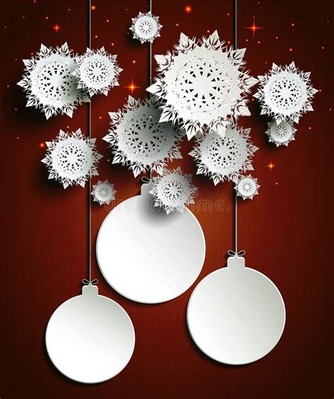 Festive Winter Elegance White Snowflakes And Ornaments On Rich Red