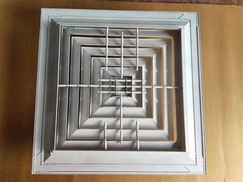 Powder Coated Aluminium Ceiling 4 Way Squre Diffuser For Hotel Shape