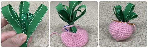 Crocheted Strawberry Pincushion Pattern The Whimz B