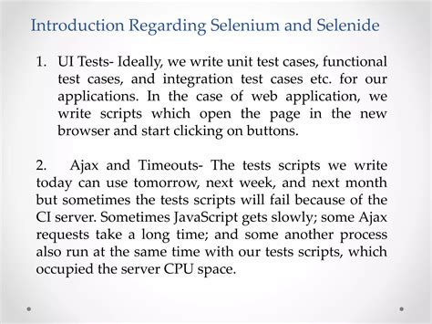 Selenide Vs Selenium The War Of Technologies Pptx