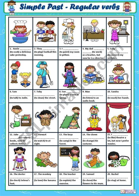 Past Simple Worksheet Regular Verbs