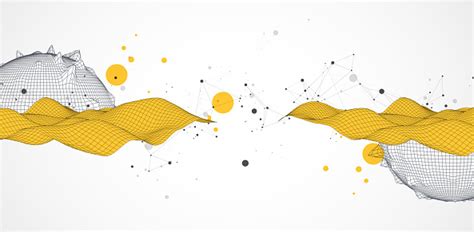 기술 스타일 배경에 연결된 선이 있는 구 테마입니다 와이어프레임 그림 추상적인 3d 그리드 디자인 0명에 대한 스톡 벡터 아트