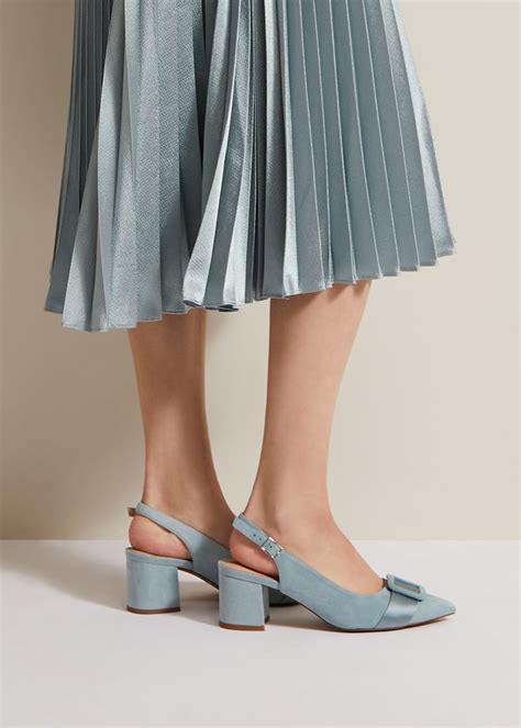 Suede Buckle Block Heel Shoe Phase Eight Uk