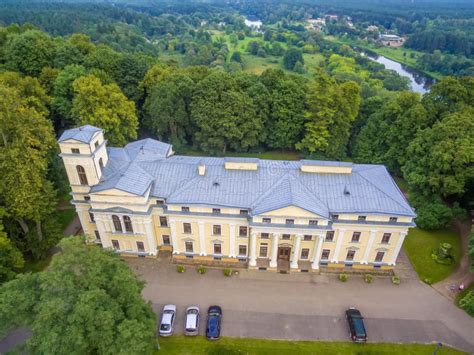 Top View Of Verkiai Palace In Vilnius Lithuania Stock Image Image Of Evening Manner 76423137