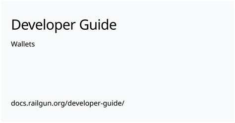 Wallets Developer Guide