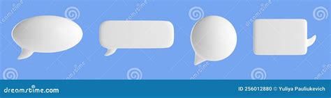 D Render Speech Bubbles Thought Balloons Set Stock Illustration Illustration Of Empty