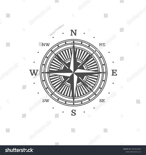 Medieval Compass Sign Geography Symbol Sailor Stock Vector Royalty Free 2214523613 Shutterstock