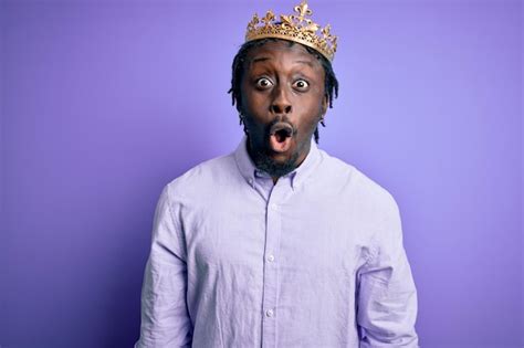 Premium Photo Young African American Man Wearing Golden Crown Of King
