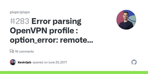 Error Parsing Openvpn Profile Option Error Remote Option Not