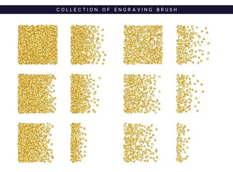Premium Vector Gold Sequins Texture Set Brush Stipple Pattern For