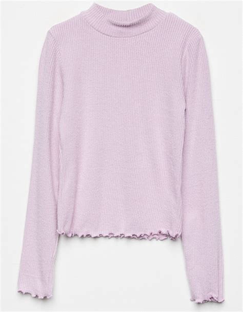 Full Tilt Essential Rib Girls Mock Neck Laven Tillys