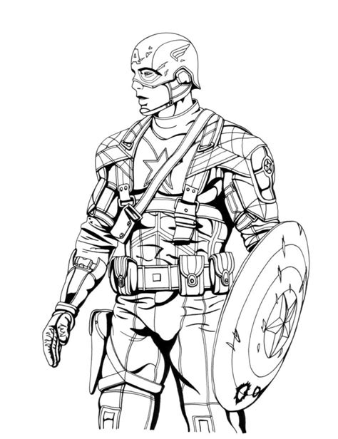 Capitan America Colorear Dibujos
