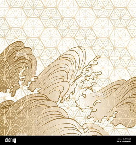 Wave Elements Vector Japanese Hand Drawn Wave Template Background Stock Vector Image And Art Alamy