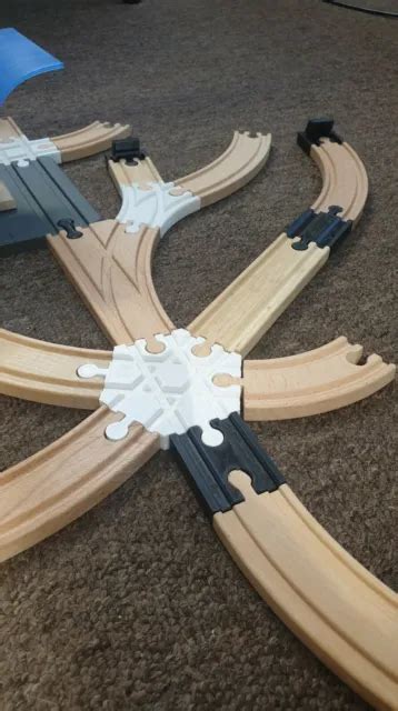 Wooden Train Playset 6 Way Junction Track Intersection Lidl Aldi