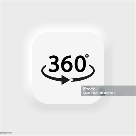 360도 카메라 아이콘입니다 코너 투어를위한 로고 무인 항공기에 대 한 3d Neumorphism 버튼 비디오 및 사진 응용