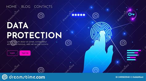 Hand Touch Fingerprint Scanner Biometrics Identify Authorization Data Protection And Security