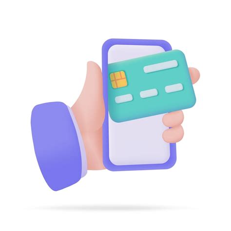 Premium Vector Hand Holding A Phone Online Payment By Credit Card