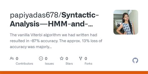 Github Papiyadas Syntactic Analysis Hmm And Viterbi Algorithm