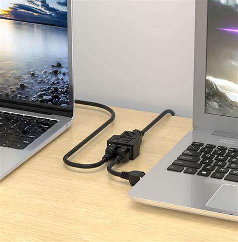 Getuscart 2 Pack Rj45 Network 1 To 2 Port Ethernet Adapter Splitter