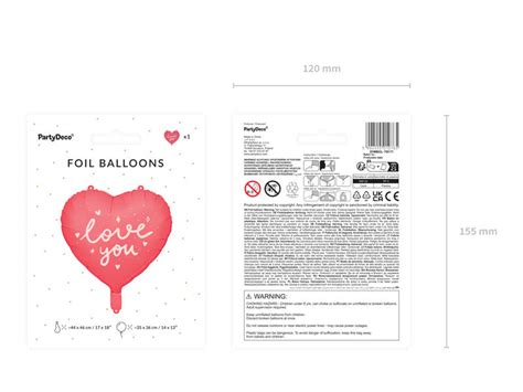 Balon Foliowy Serce I Love You Czerwone 45 Cm Okazje Walentynki