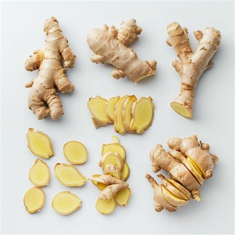 Photo Of Ginger On A White Backdrop Premium Ai Generated Image