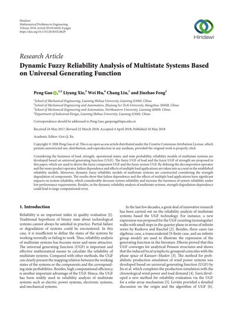 pdf dynamic fuzzy reliability analysis of multistate systems based on