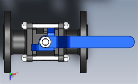 铸钢球阀手动球阀solidworks 2011模型图纸下载 懒石网