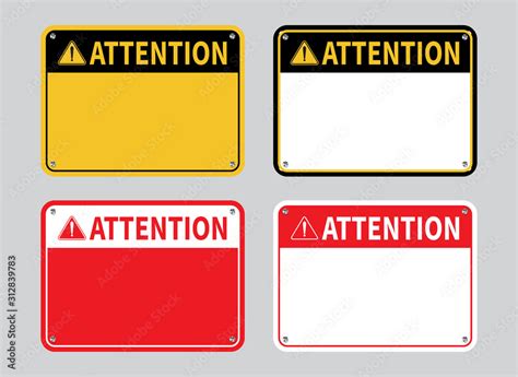 Attention Sign Blank Sign Isolated On White Background Vector