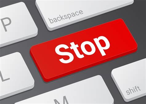 Premium Vector Closeup Of The Stop Button On A Realistic White Modern Keyboard Illustration Of