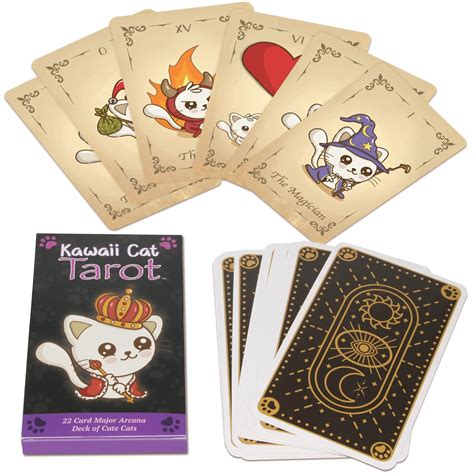 Buy Cat Tarot Cards And Kawaii Tarot 22 Major Arcana Card Deck
