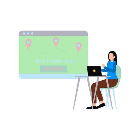 Premium Vector Girl Transferring Money Through Wire Transfer Limit