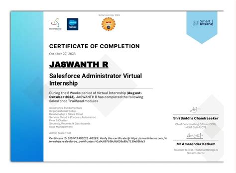 Jaswanth Reddy On Linkedin Virtualinternship Salesforce