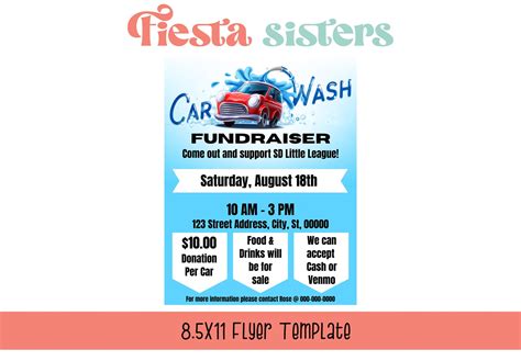 Car Wash Fundraiser Flyer Car Wash Flyer Fundraiser Poster 85x11 Etsy