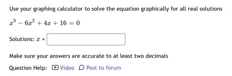 Solved Use Your Graphing Calculator To Solve The Equation Chegg Com