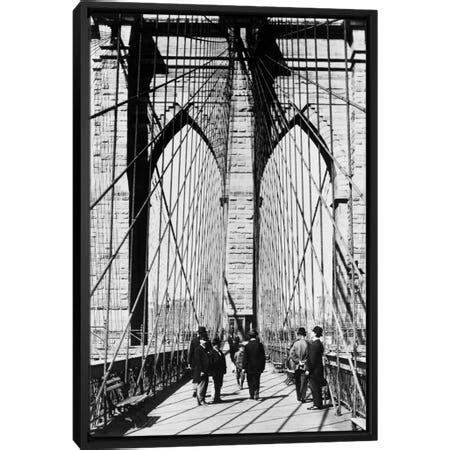 1880s Men Standing On Brooklyn Bridge Just After It Opened 1883 New
