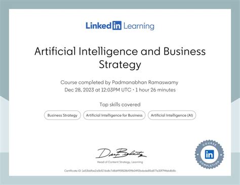 Padmanabhan Ramaswamy On Linkedin Certificate Of Completion