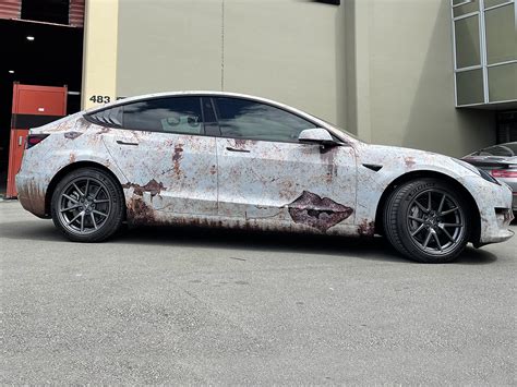 Tesla Model 3 Patina Wrap Sign Foundry