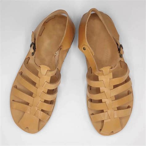 Mens Closed Toe Sandals Leather Sandals By Pagonis Greek Sandals