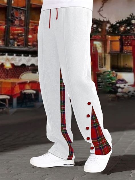 Mens Sweatpants Joggers Trousers Drawstring Elastic Waist Straight Leg