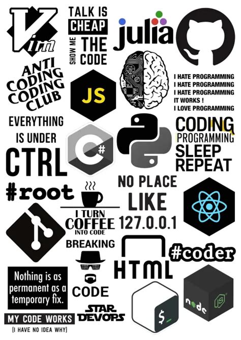 Pack Of 25 Programming Coding Stickerscode Craft An Ultimate Set Of