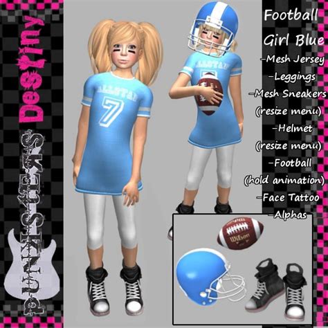 Second Life Marketplace Football Girl Blue