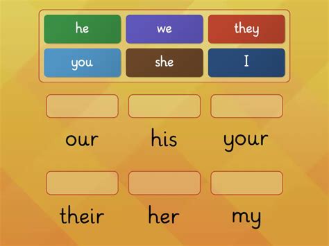 Pronoun Determiner Match Up