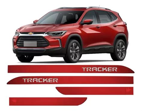 Jogo Friso Lateral Cromado Gm Tracker Vermelho Chilli Parcelamento Sem Juros