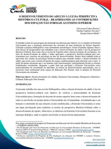 Artigo Desenvolvimento Do Adulto Pdf Sociologia Psicologia
