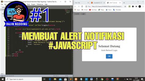 Javascript Tutorial Cara Membuat Alertnotifikasi Pada Html