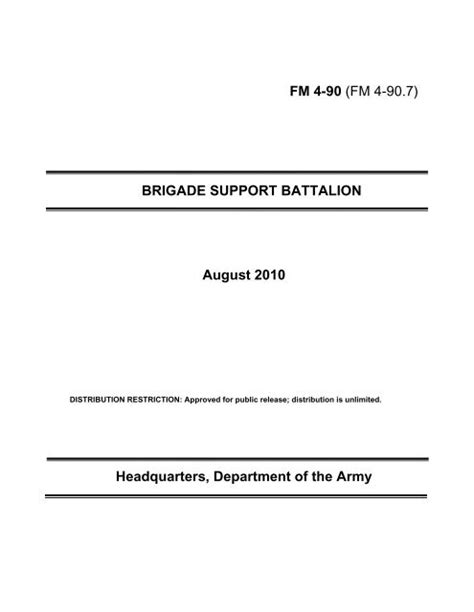 Fm 4 90 Army Electronic Publications And Forms U S Army