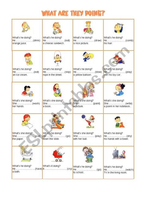 What Are They Doingpresent Continuous Exercises For Beginners Esl