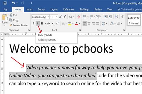Microsoft Word Tutorial Bold Italic And Underline