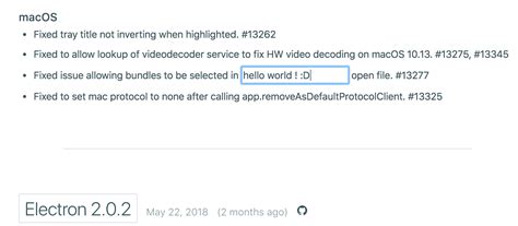 Missing Escape HTML In Release View Issue 1296 Electron Electronjs